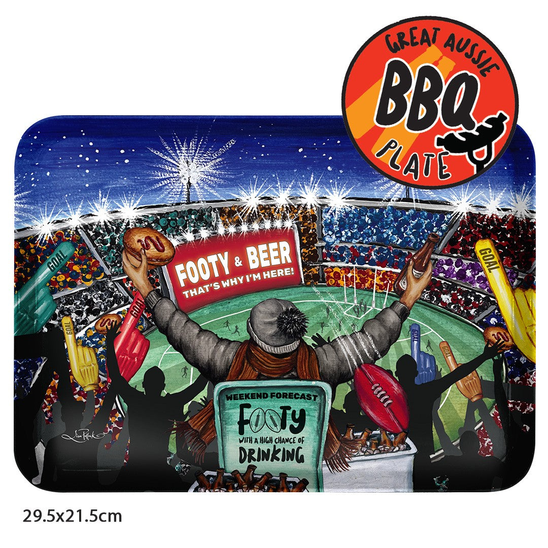 BBQ PLATE AFL FOOTY AND BEER – Colouby Creations